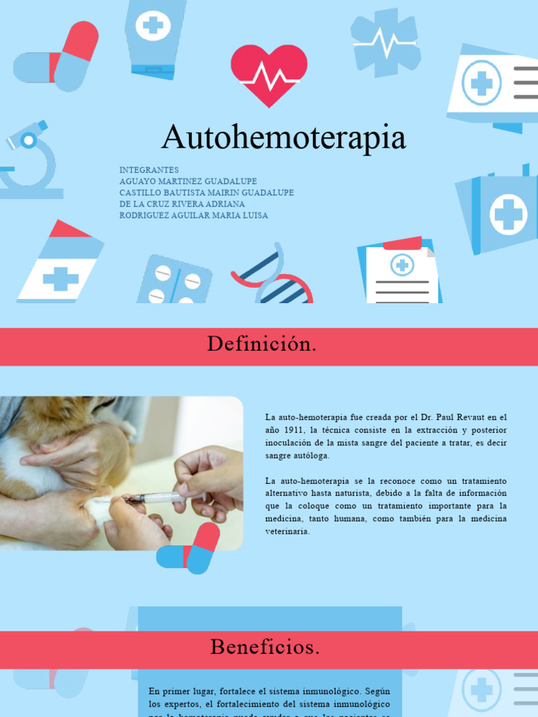Autohemoterapia | PDF | Inyección (medicina) | Terapia intravenosa