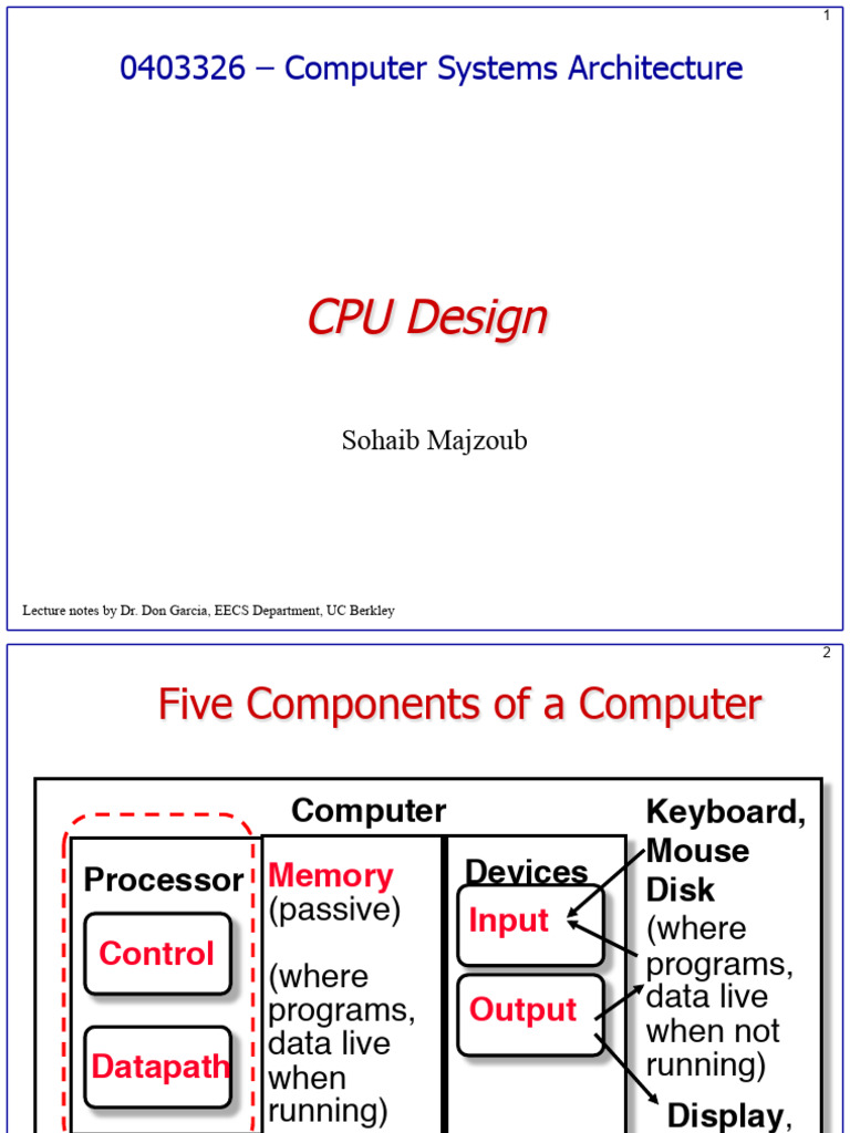 L07 CPU Design | PDF