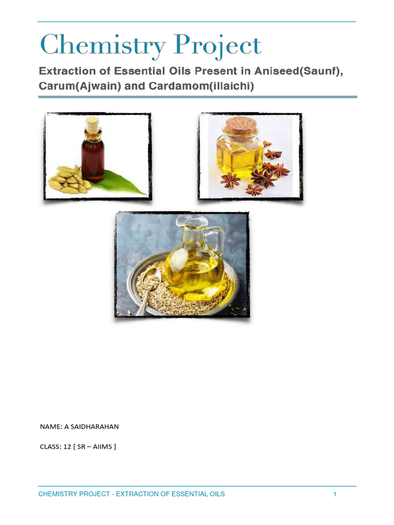 Chemistry Final Project | PDF | Essential Oil | Distillation