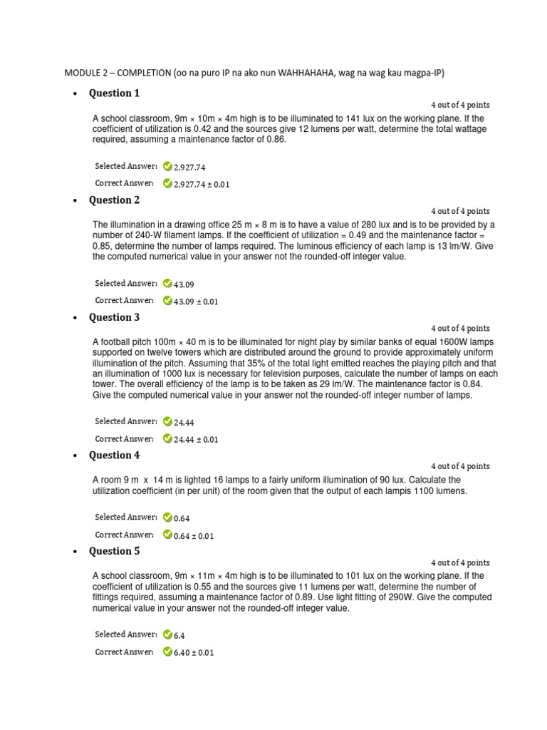 Module 2 Qz2 Pdf Lighting Telecommunications