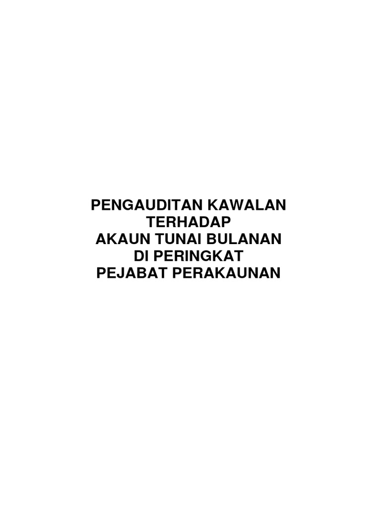 5 - Akaun Tunai Bulanan PP | PDF