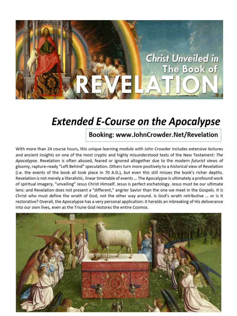 Revelation Course Brochure Pdf Book Of Revelation Religious