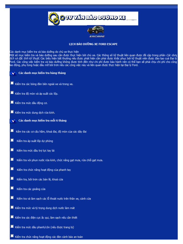 Canh Bao Duong Xe Hieu Ford | PDF