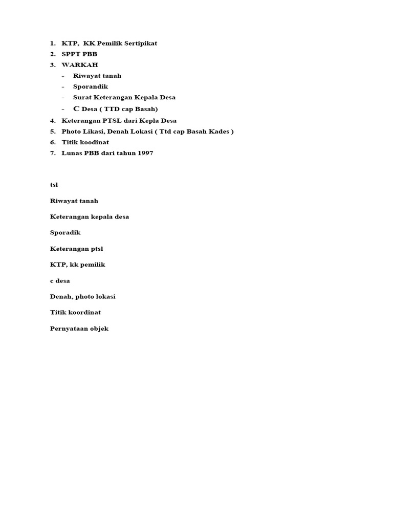 Warkah BPHTB Sertifikat | PDF