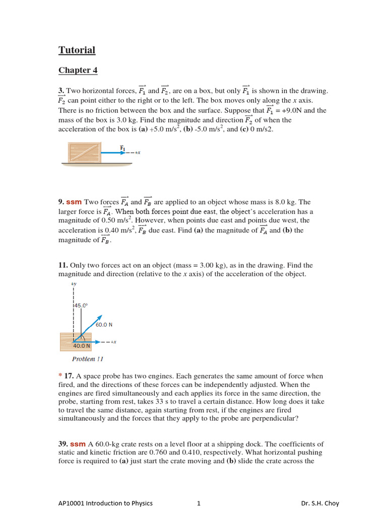 Tutorial Ch04 | PDF | Force | Friction