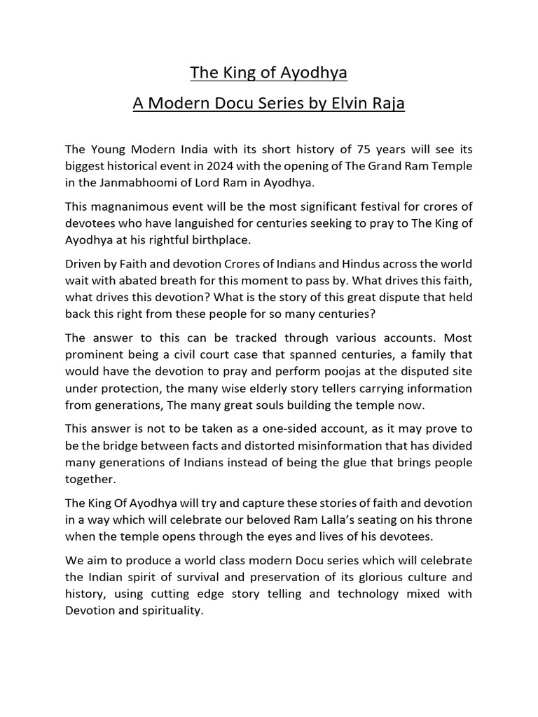 The King of Ayodhya | PDF