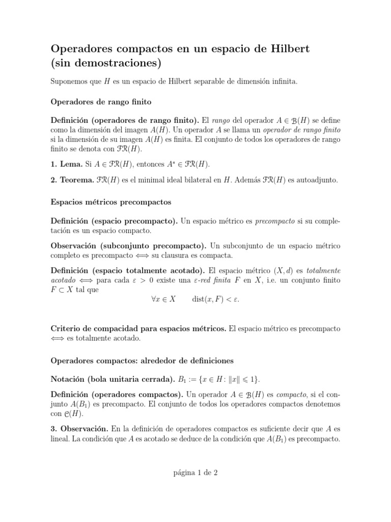 Compact Operators | PDF | Espacio compacto | Espacio métrico