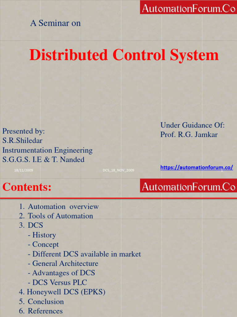 DCS Presentation | PDF | Programmable Logic Controller | Server (Computing)