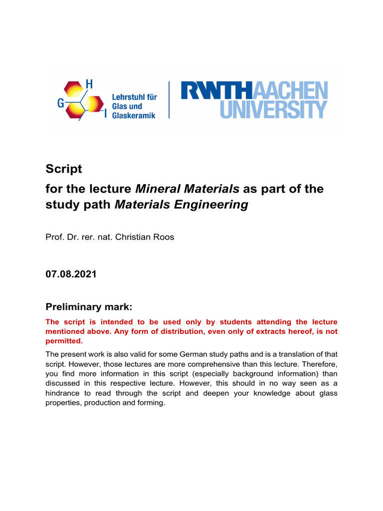 Script - Glass Technology | Download Free PDF | Glasses | Viscosity