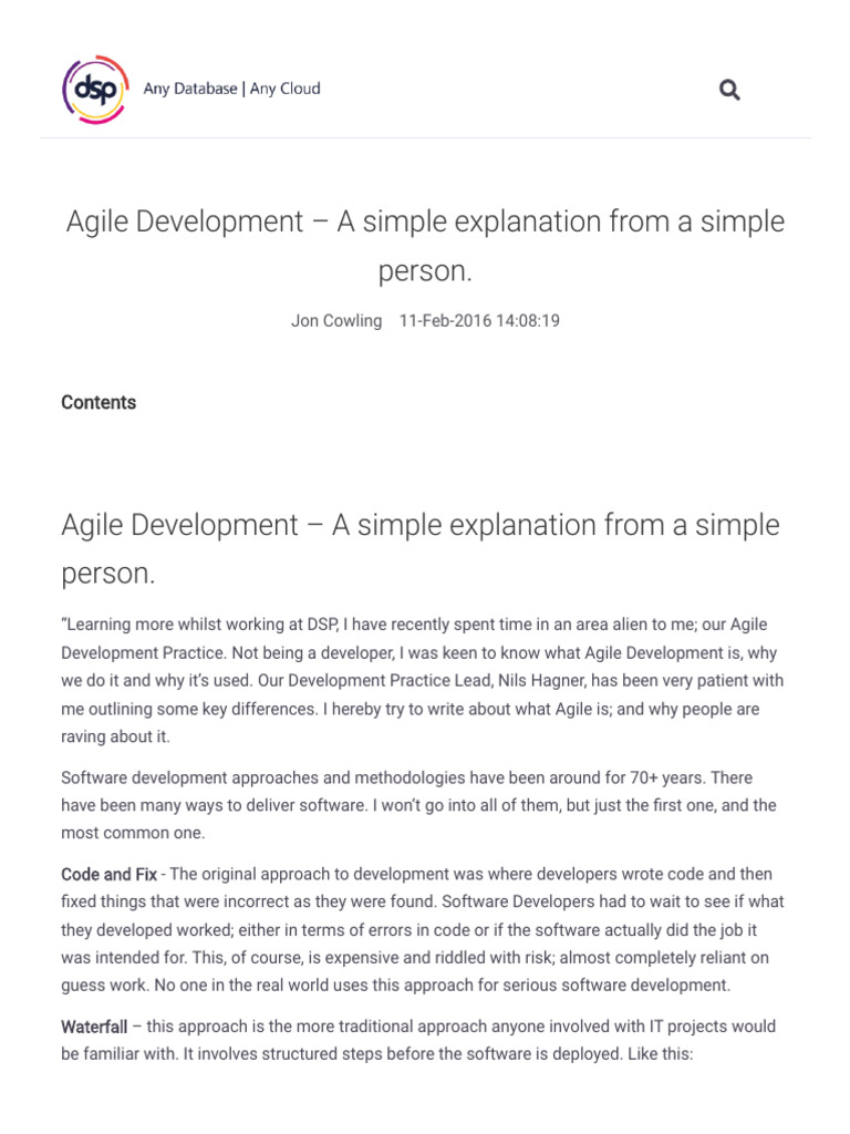 Agile Development - A Simple Explanation From A Simple Person | PDF | Agile Software Development ...