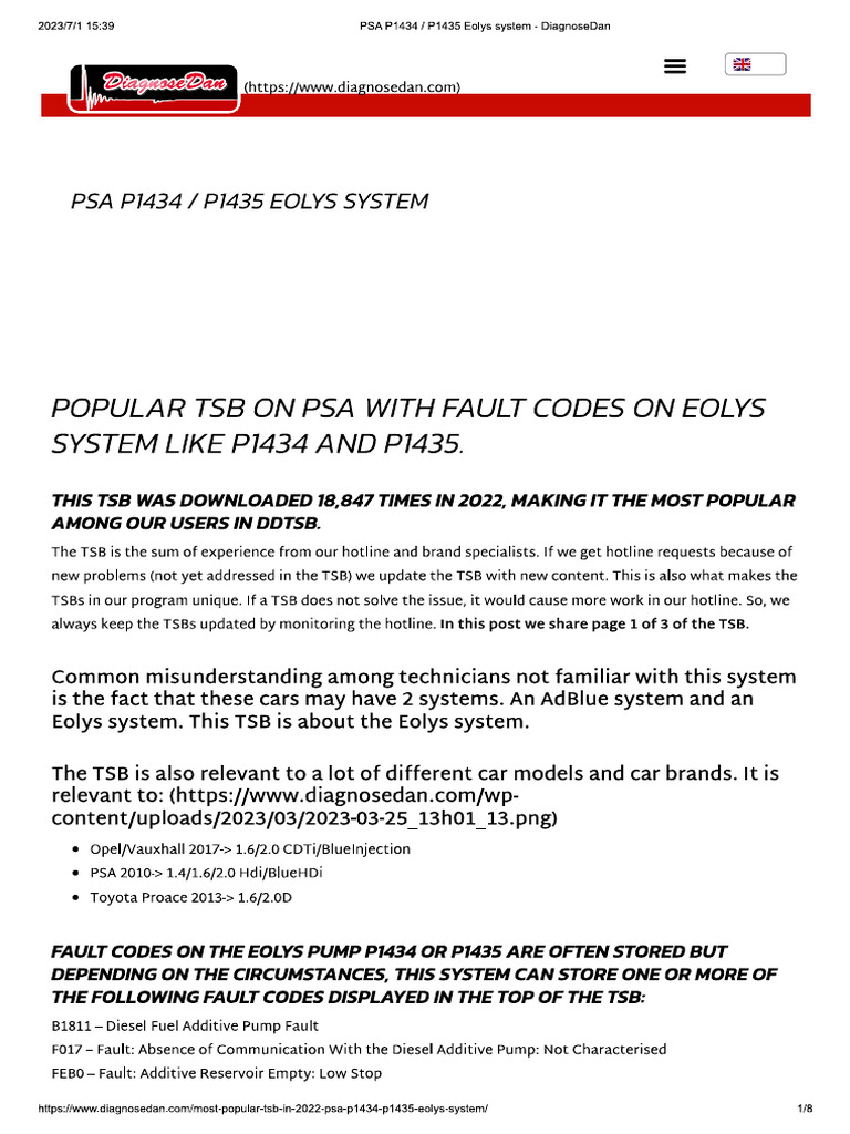 20230701 PSA EOLYS故障诊断 | PDF