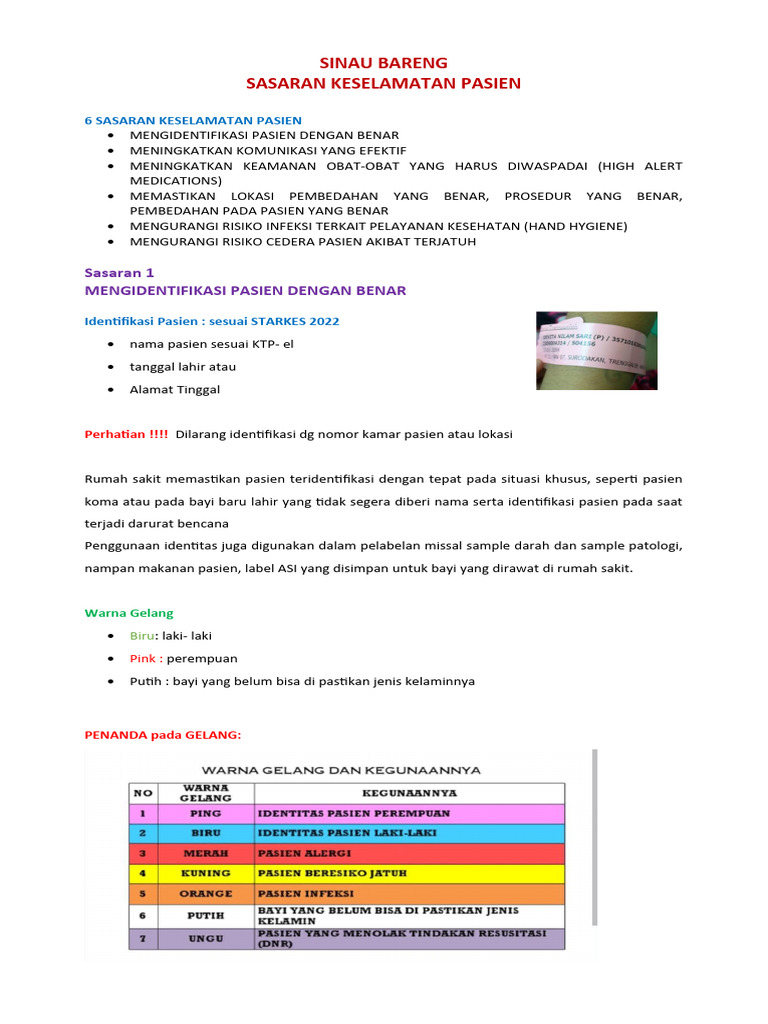 Sinau Bareng Sasaran Keselamatan Pasien-1 | PDF | Pengembangan Diri | Sains & Matematika