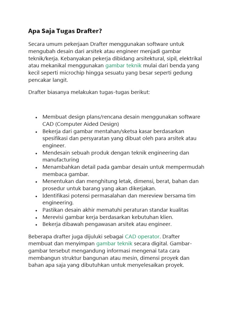 Tugas Drafter | PDF