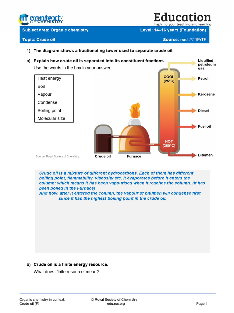Organic Chemistry Worksheet 1 | PDF