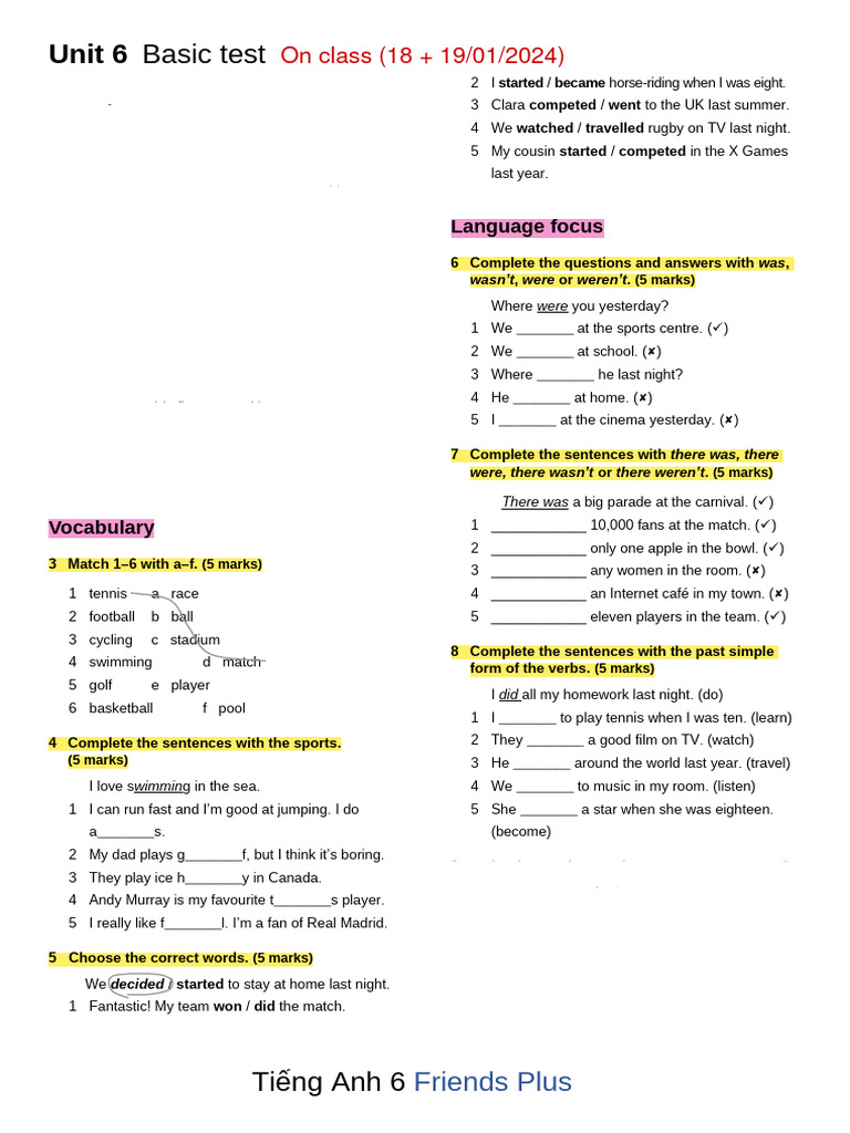 18 01 2024 Anh 6 Friend Plus Unit Test Unit 6 Basic Test Pdf
