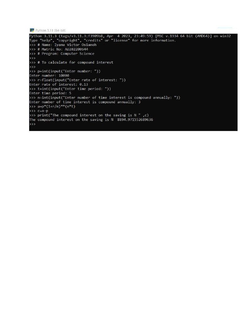 Victor Iyama Assignment CSC | PDF