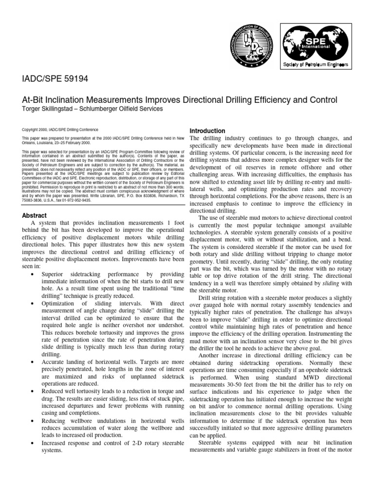 At-Bit Inclination Measurements Improves Directional Drilling ...