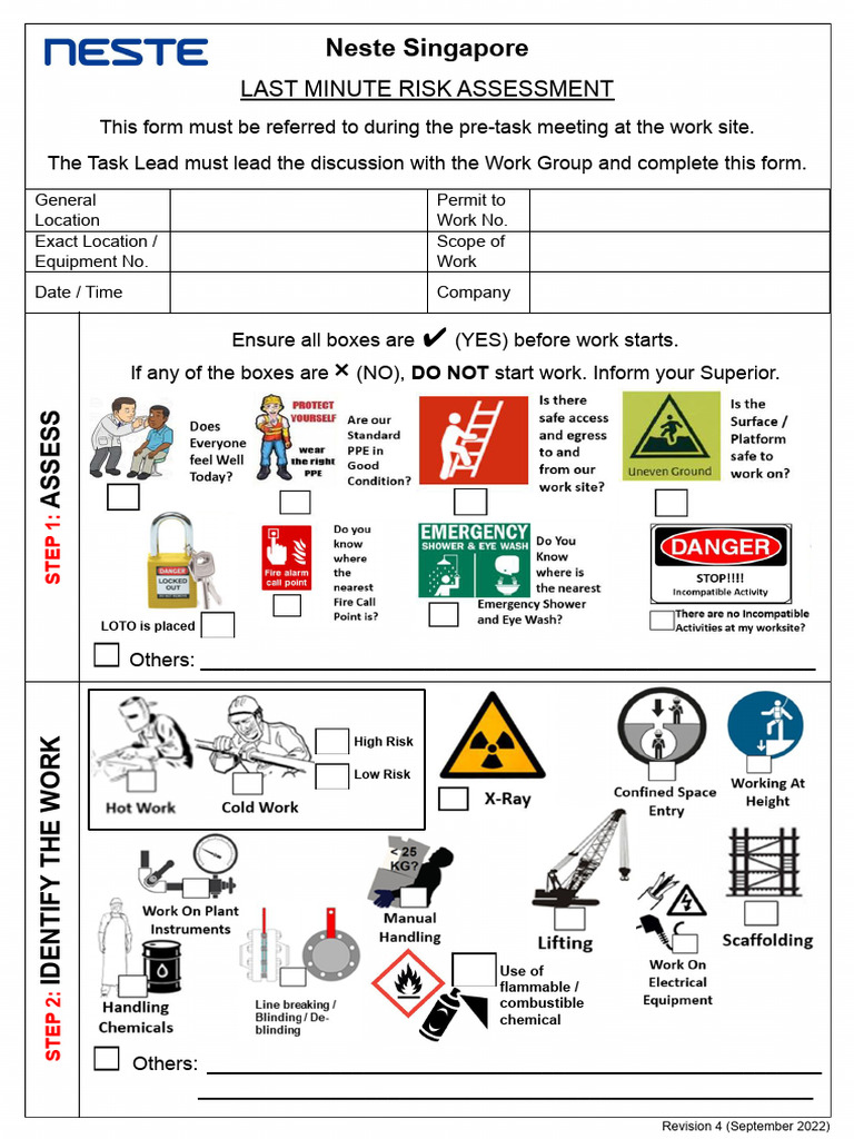 Neste LMRA Form - Rev4 | Download Free PDF | Hazards | Labor Relations
