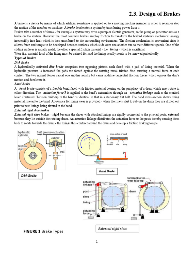 Brake Design Note 2023 | PDF | Brake | Force
