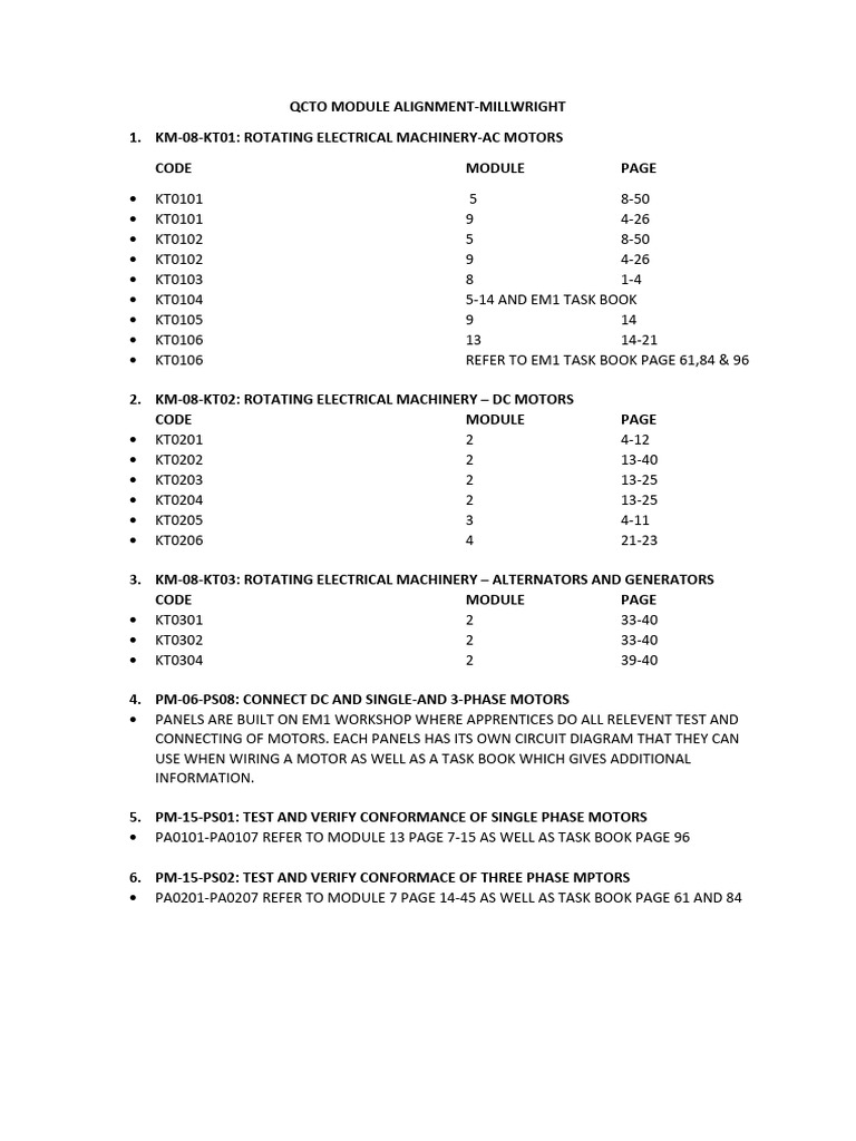 QCTO DOCUMENT | PDF | Electric Motor | Electric Power