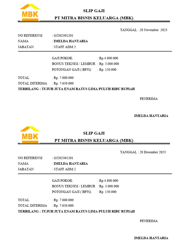 Slip Gaji | PDF
