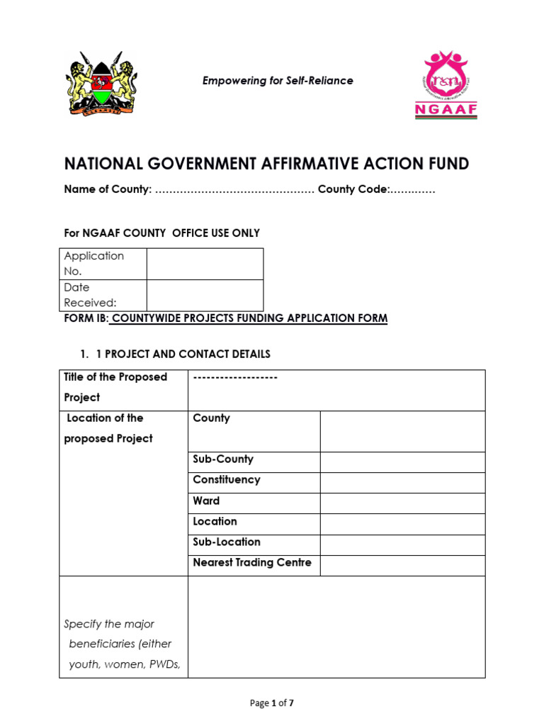NGAAF APPLICATION FORM IB County Wide Projects Revised 2021 1 | PDF