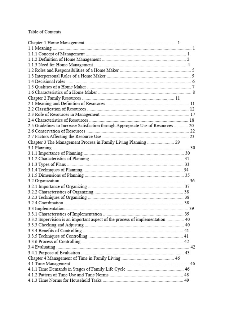 Home Management Concept | PDF | Goal | Family
