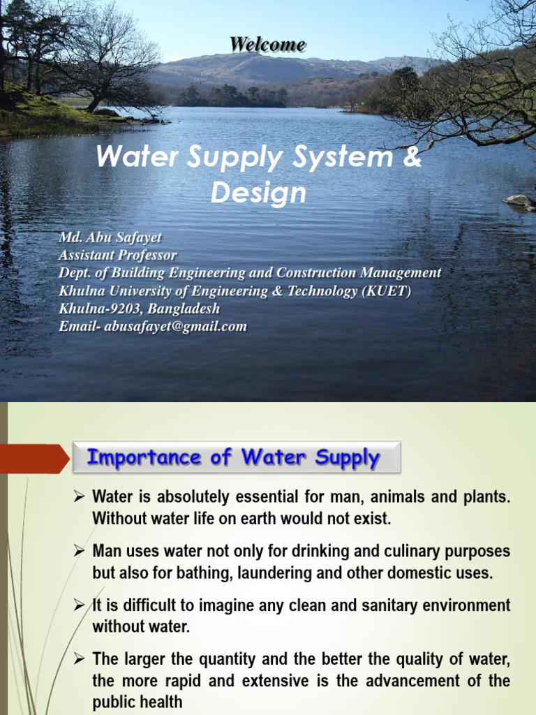 2.0 Water Supply | PDF | Water | Water Purification