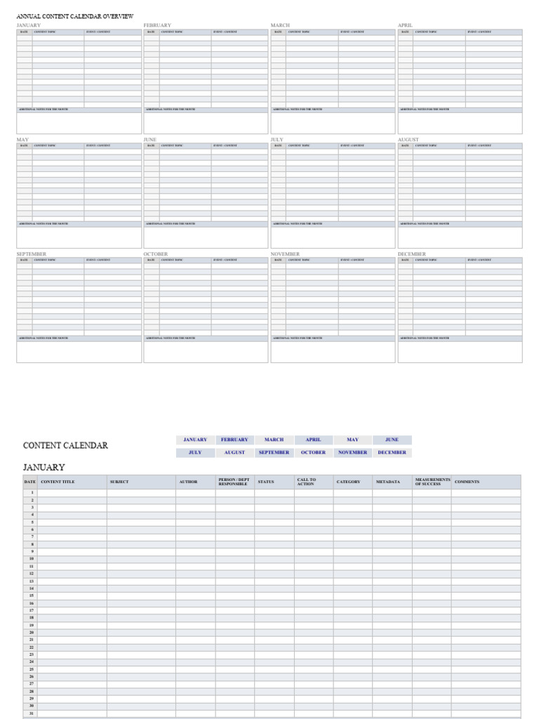 Annual Content Recap Template | PDF | Data | Data Management