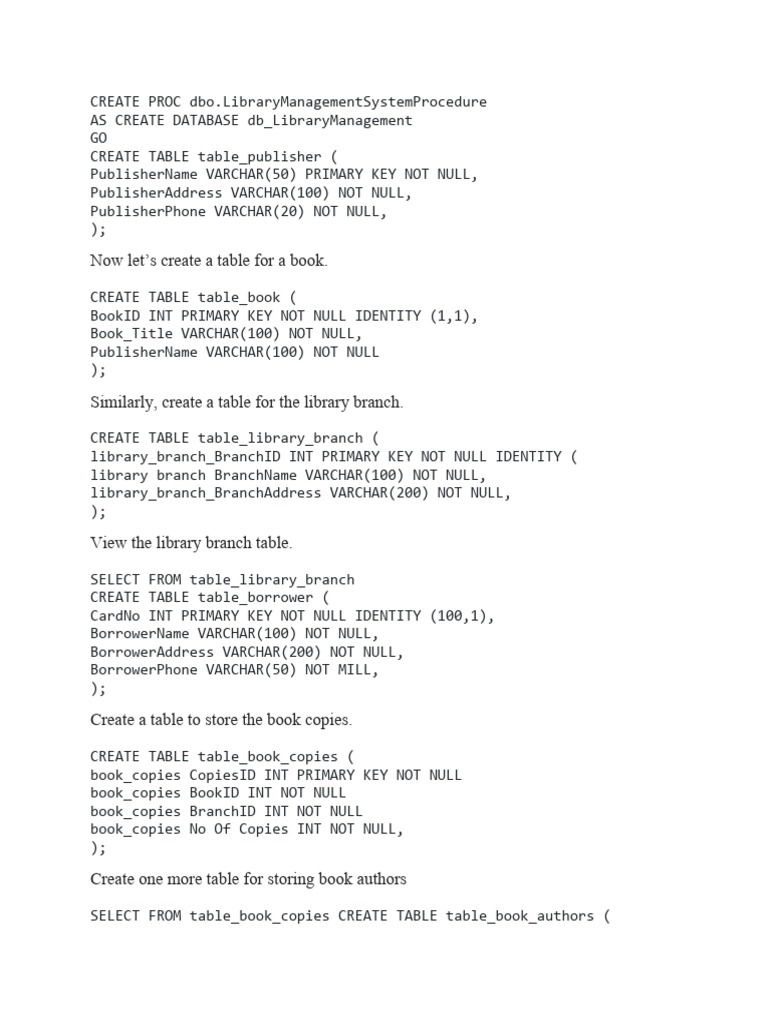 CREATE PROC Dbo | PDF | Information Technology Management | Data Management