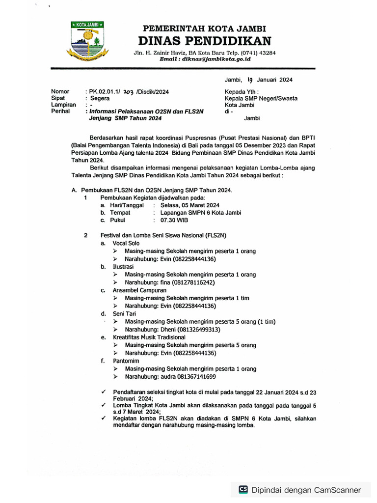 Informasi Pelaksanaan O2SN Dan FLS2N | PDF