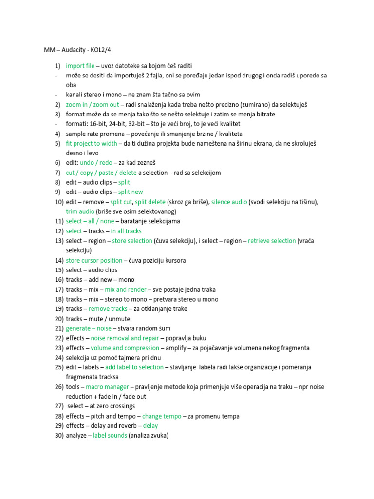 Audacity Vezbe | PDF