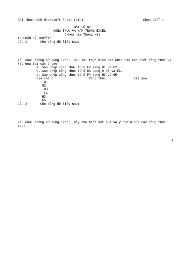 Bai Tap Thuc Hanh Buoi 2 2 | PDF