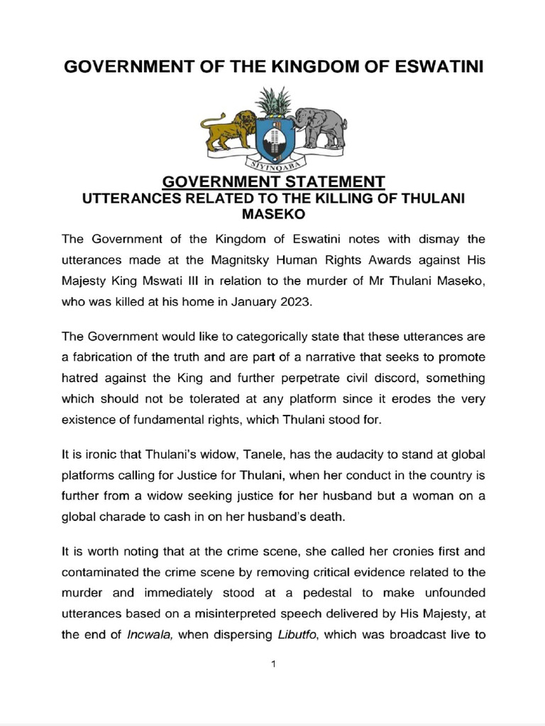 Govt Statement Complete | PDF