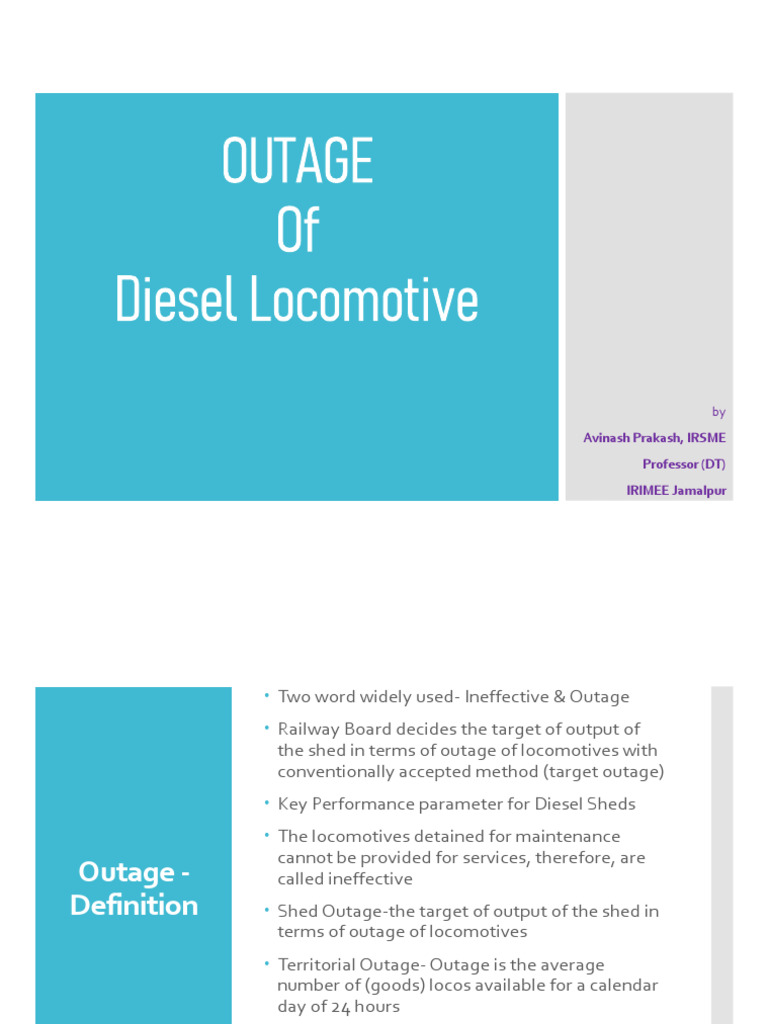Outage presentation | PDF | Train | Rail Transport