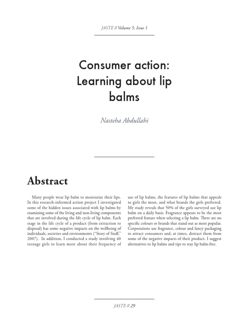 Jurnal LIP BALM | PDF | Adolescence | Sunscreen