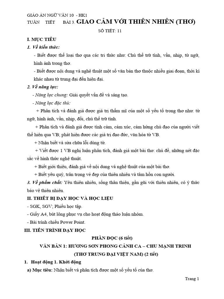 KHBD Bài 3. Giao C M V I Thiên Nhiên | PDF