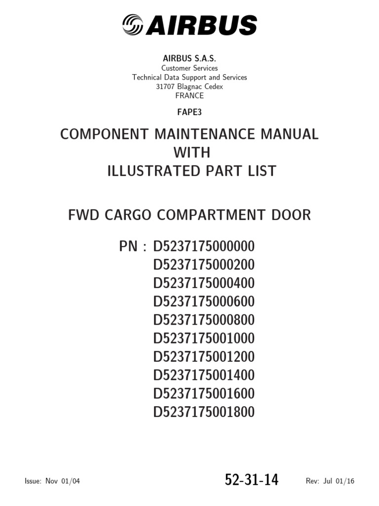 @airbus: Component Maintenance Manual With Illustrated Part List | PDF ...