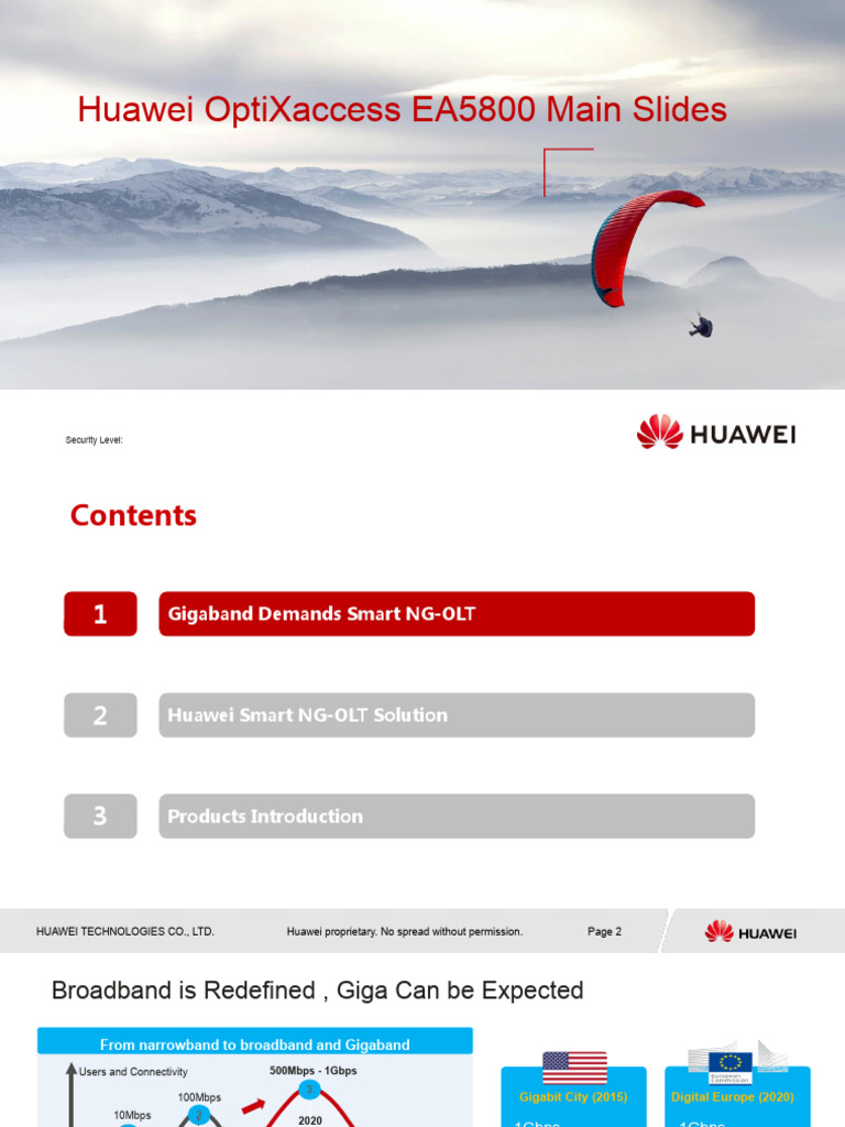 Huawei OptiXaccess EA5800 Technical Main Slide | PDF