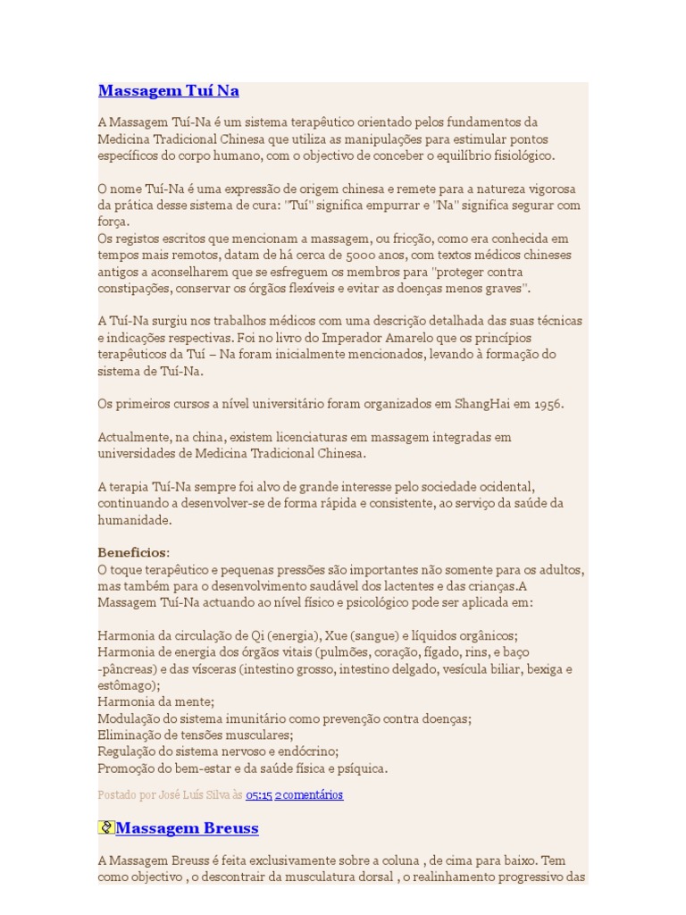 Tui Na | PDF | Massagem | Medicina Chinesa Tradicional