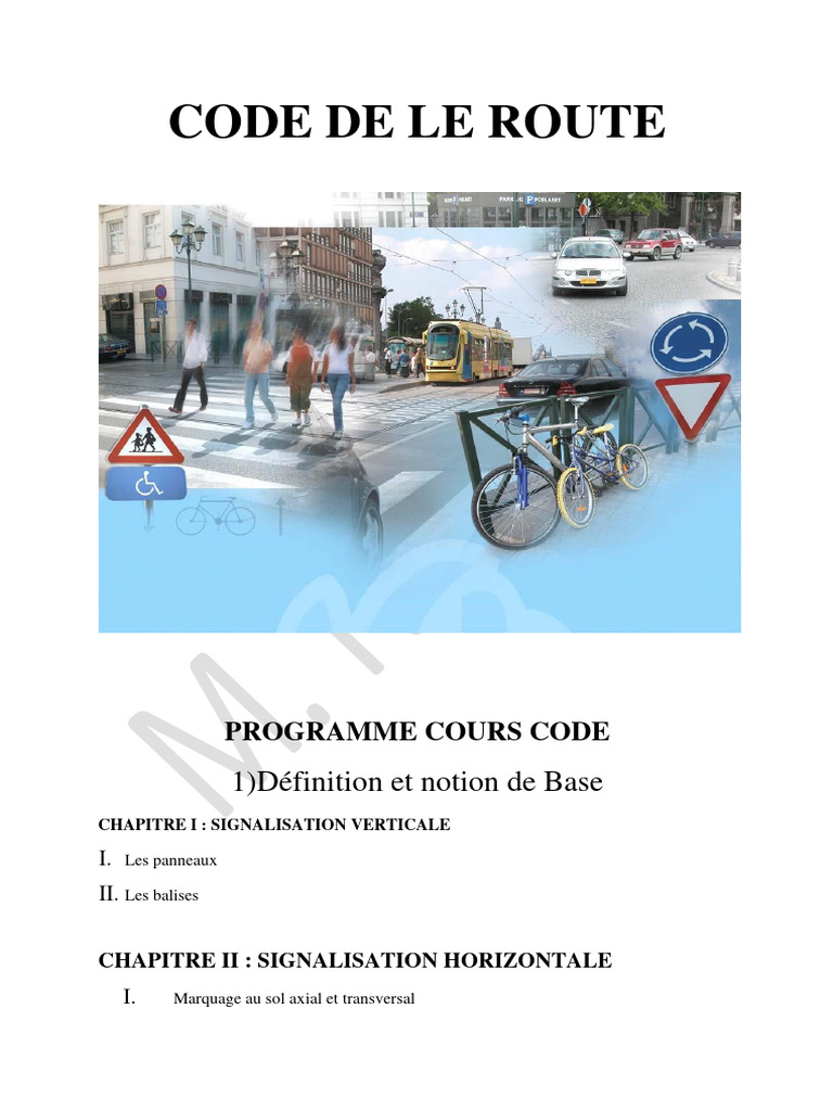 Cours Codes de La Route M. NIASSE | PDF