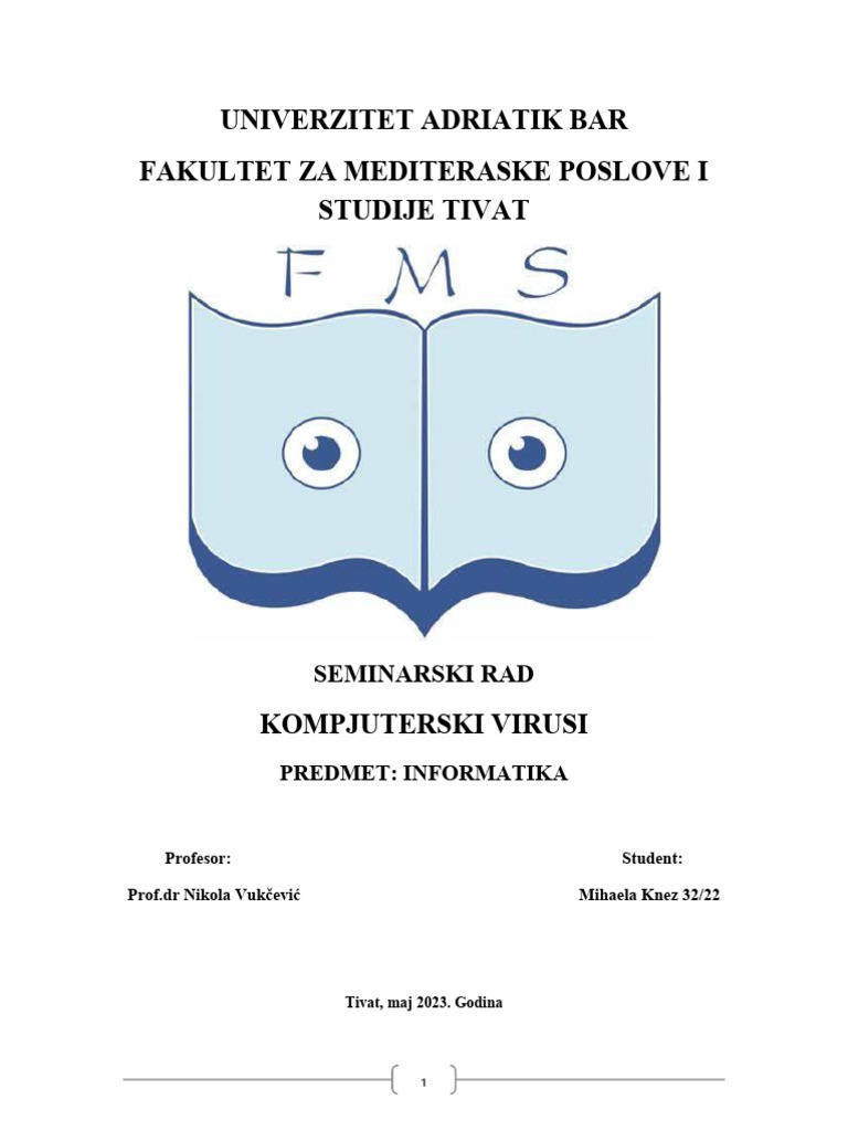 Mihaela Knez Kompjuterski Virusi | PDF