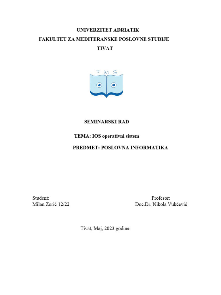 Milan Zoric Ios | PDF