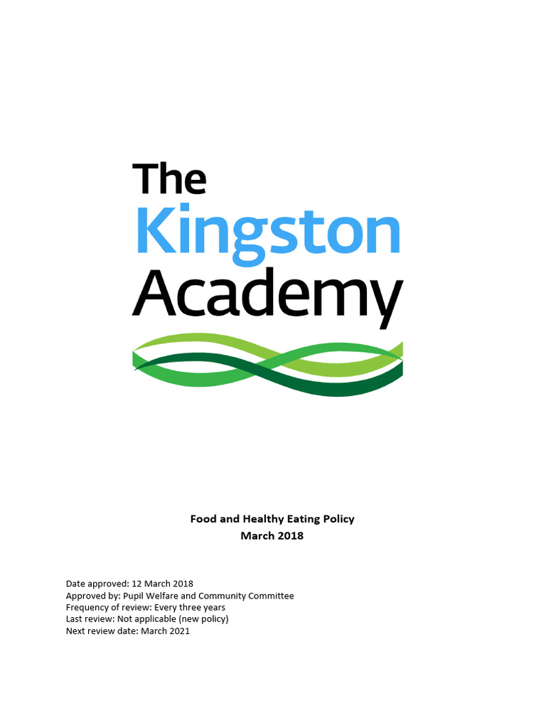 Food and Healthy Eating Policy March 2018 | PDF | Wellness