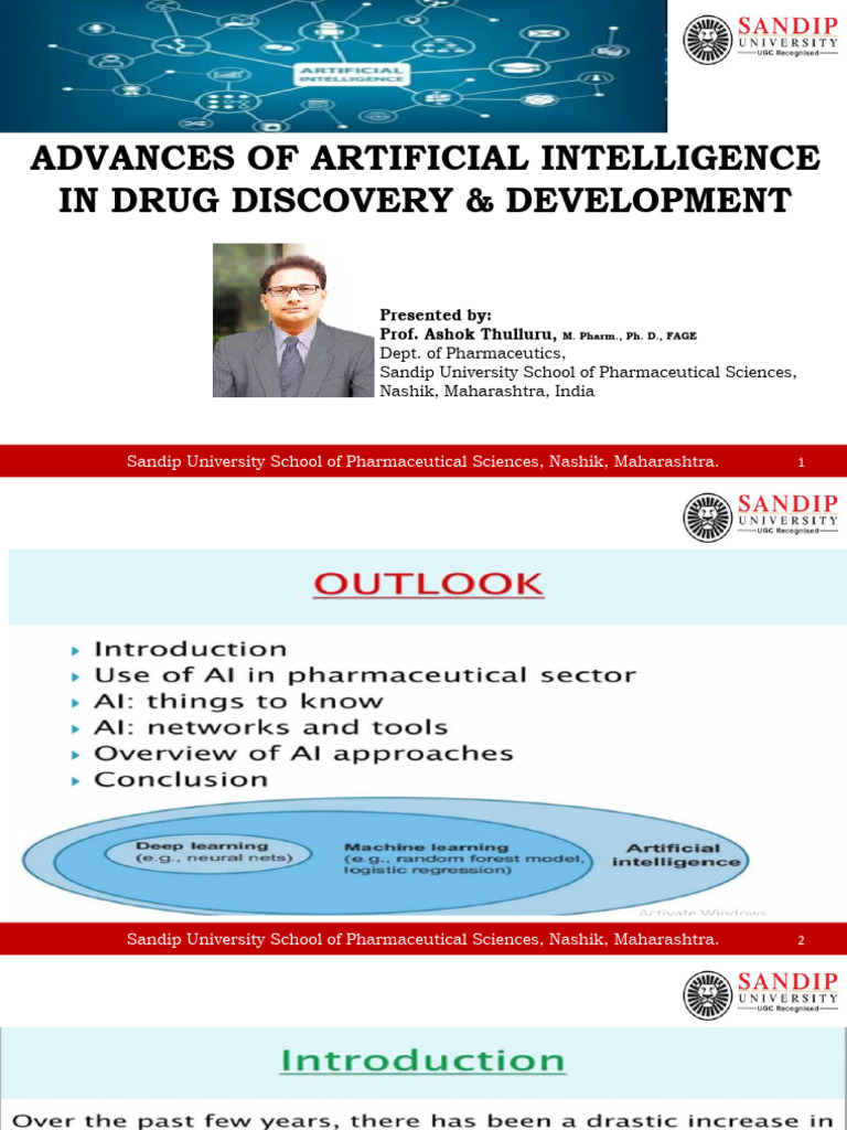 ADVANCES OF ARTIFICIAL INTELLIGENCE IN DRUG DISCOVERY & DEVELOPMENT | PDF