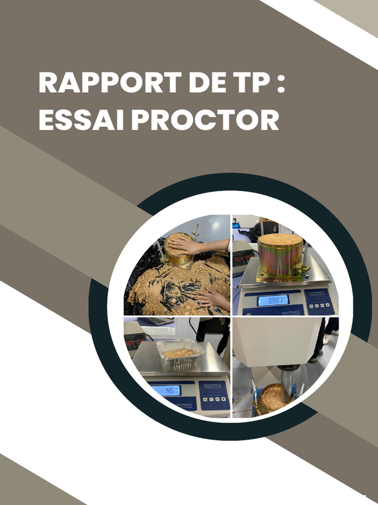 RAPPORT DE TP Essai Proctor | PDF | Ingénierie civile | Physique appliquée et interdisciplinaire