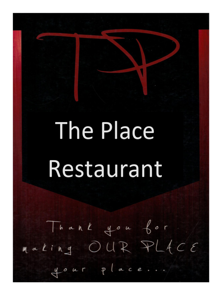 The Place Steakhouse Menu | PDF | Pizza | Salad