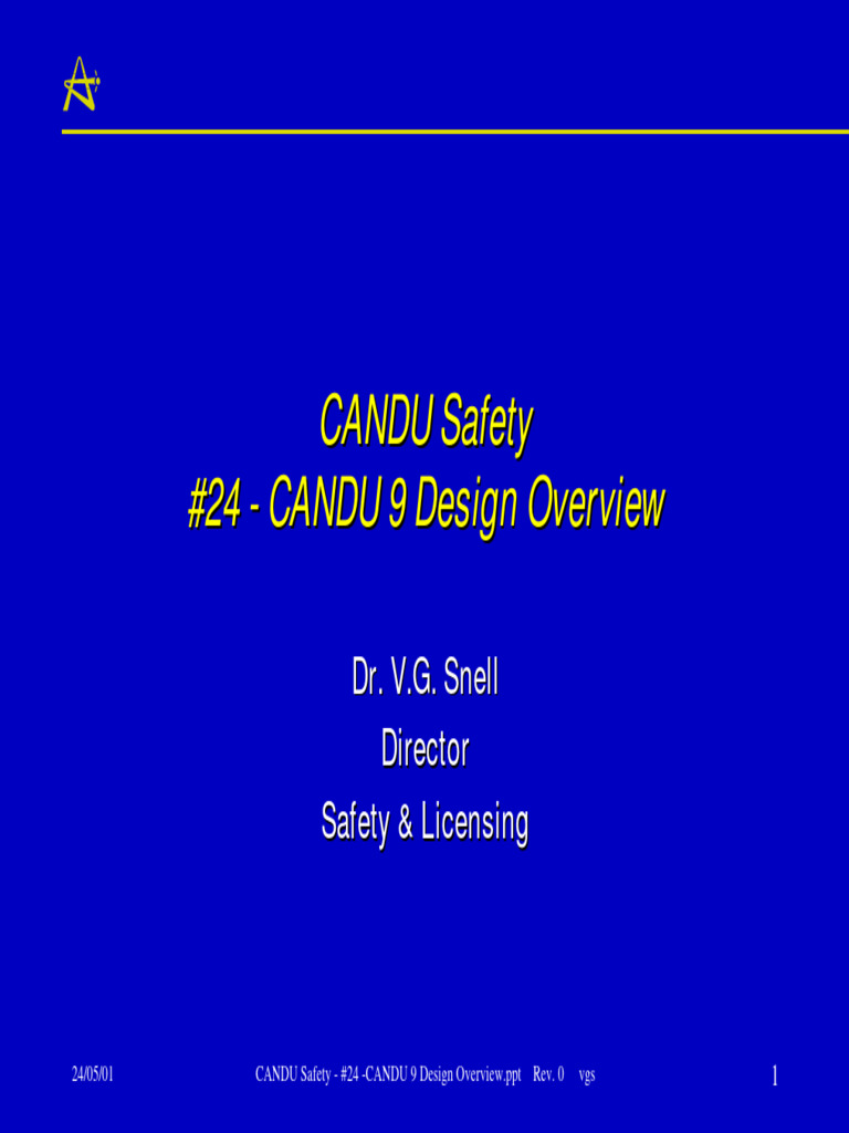 Lecture 24 CANDU 9 Design Overview | PDF | Energy Technology | Nuclear ...