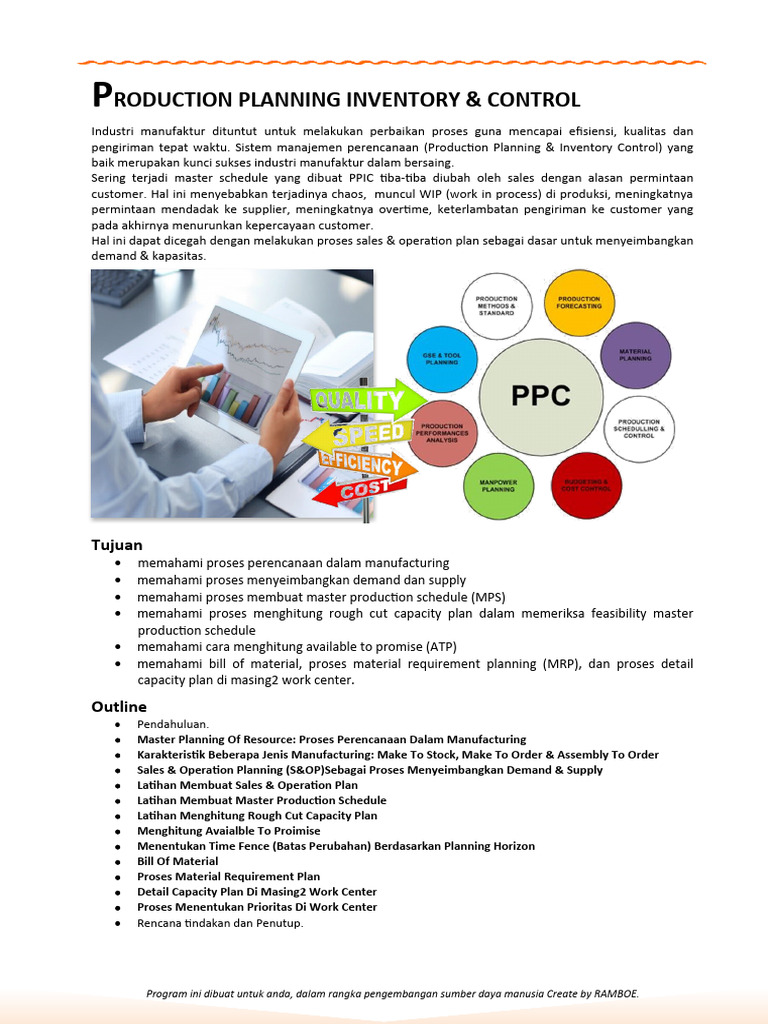 Brochure Production Planning Inventory Control | PDF