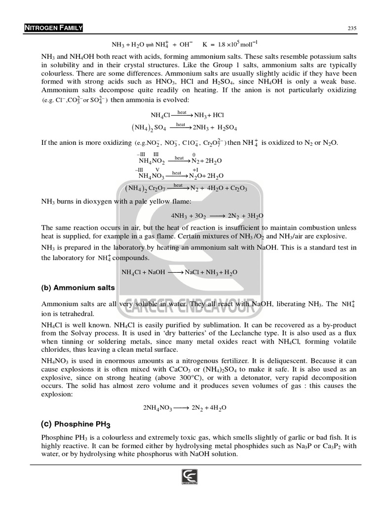 Ammonium and Related Salts Overview | PDF | Ammonia | Salt (Chemistry)